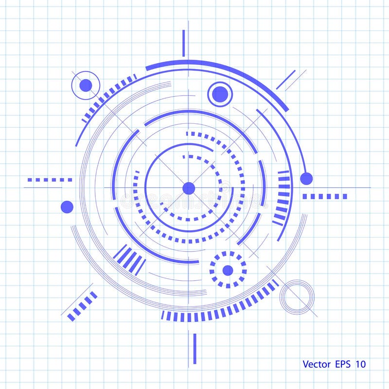 Mechanical Engineering Drawings. Future Technologies Stock Vector ...