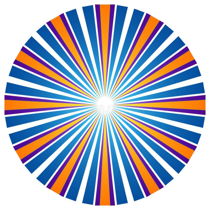Abstract Circle with Overlapping Spokes Geometric Design Element ...