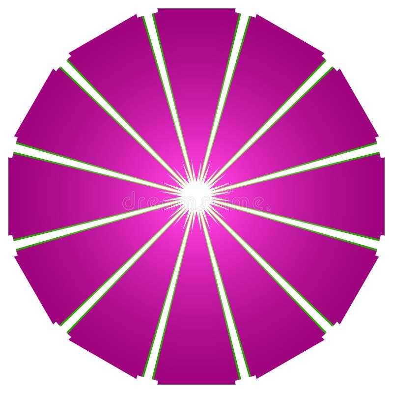 Abstract Circle with Overlapping Spokes Geometric Design Element ...