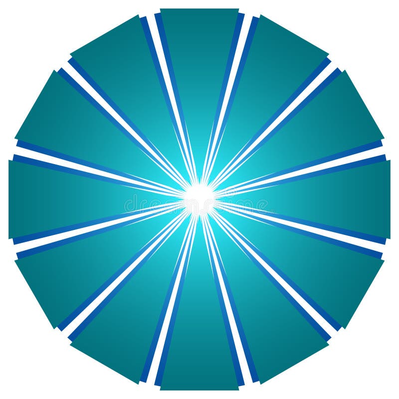 Abstract Circle with Overlapping Spokes Geometric Design Element ...