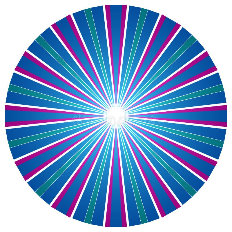 Abstract Circle with Overlapping Spokes Geometric Design Element ...