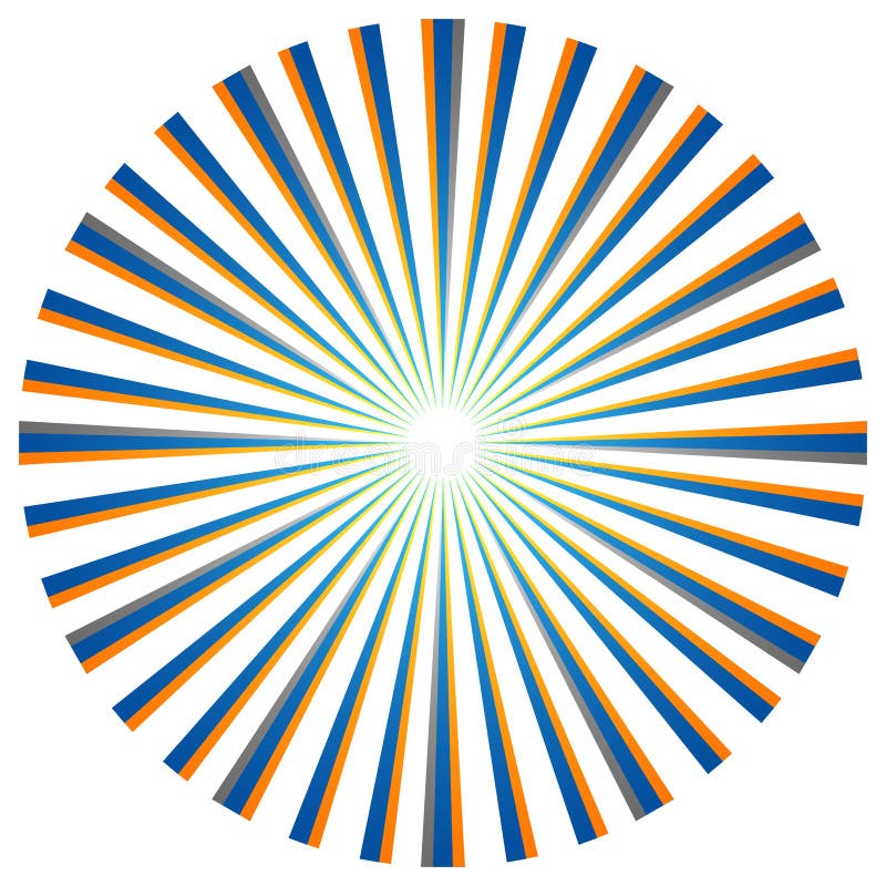Abstract Circle with Overlapping Spokes Geometric Design Element ...