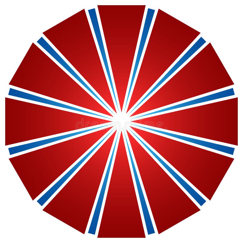 Abstract Circle with Overlapping Spokes Geometric Design Element ...