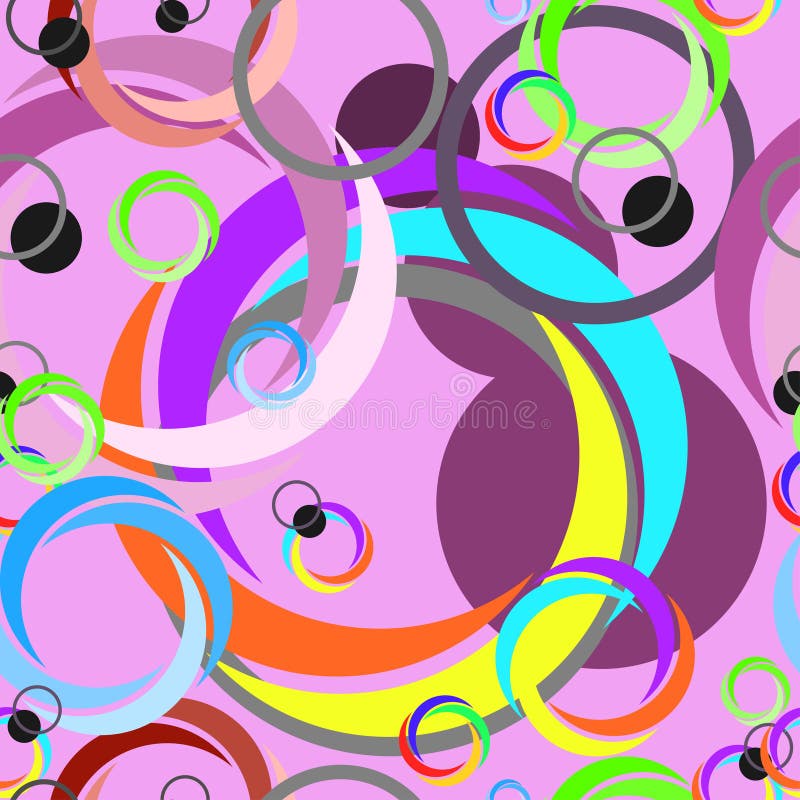 Abstract Circle Pattern Seamless With Random Color Stock Vector