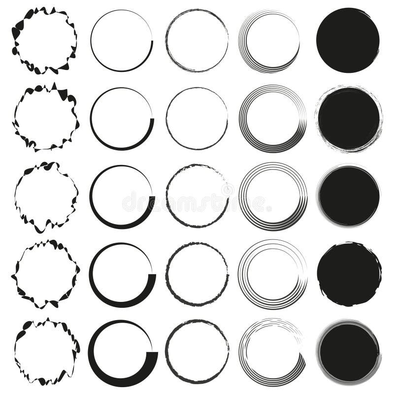 Abstract Circle Patterns. Black and White. Artistic Circular Designs ...