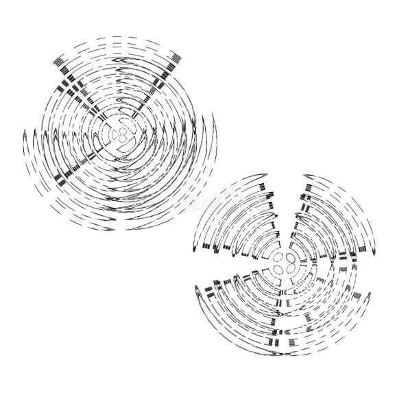 Abstract Circle Patterns. Dotted Grunge Textures. Radial Shaded ...