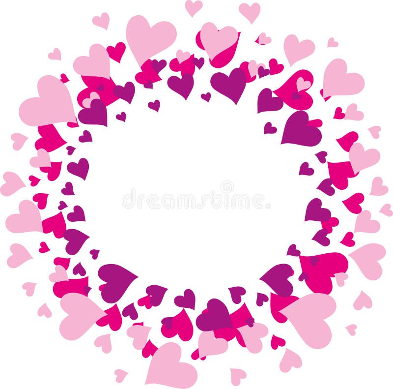 Abstract Circle of Pink Hearts Stock Vector - Illustration of isolated ...