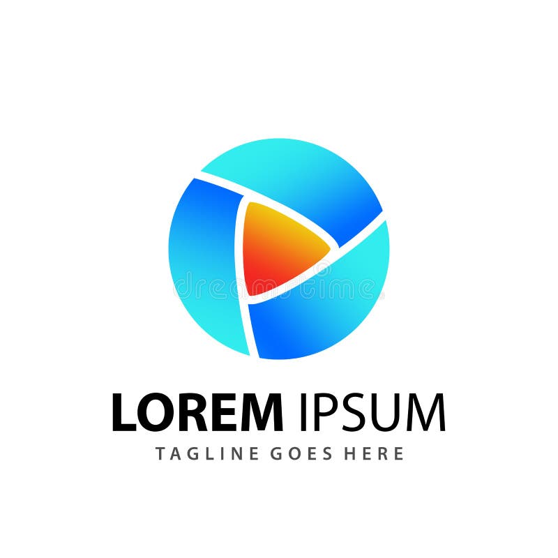 Circle Play Icon for Video Isolated and Transparent, Flat Button Play ...