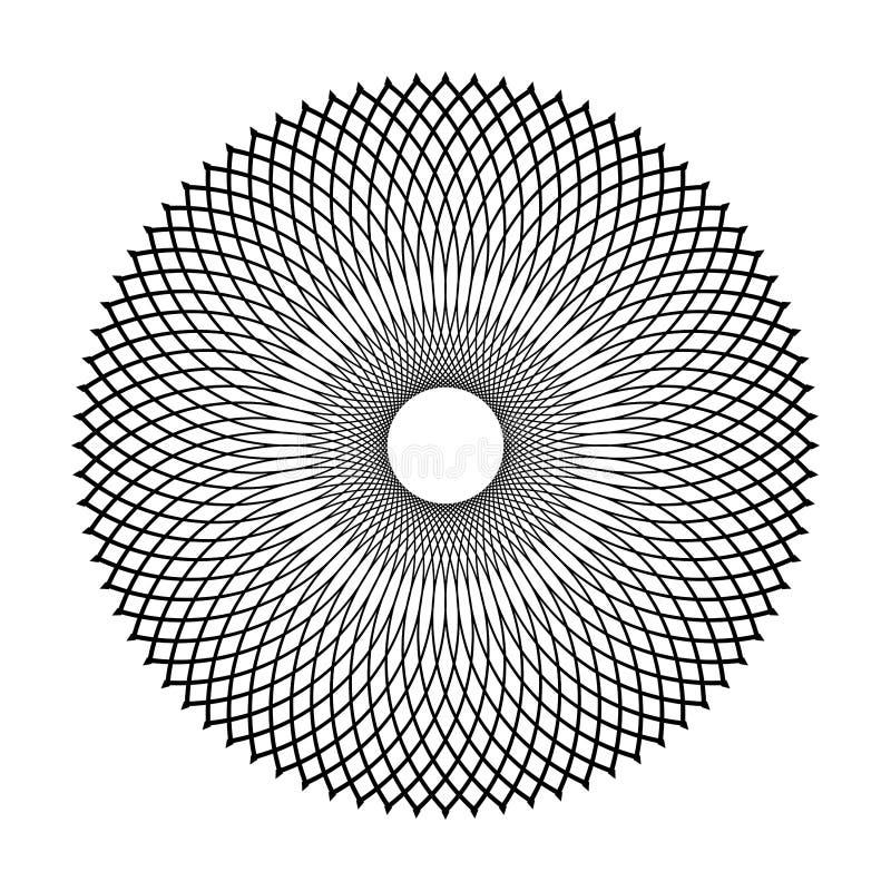 Abstract Circle Radial Lacy Pattern Stock Illustration - Illustration ...