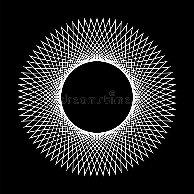 Abstract Circle Radial Pattern. Black and White Round Design Element ...