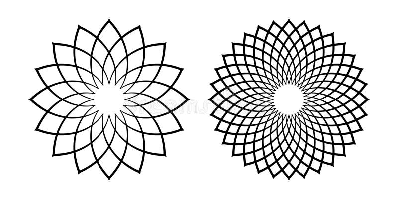 Circle Radial Patterns. Geometric Elements for Design Stock Vector ...