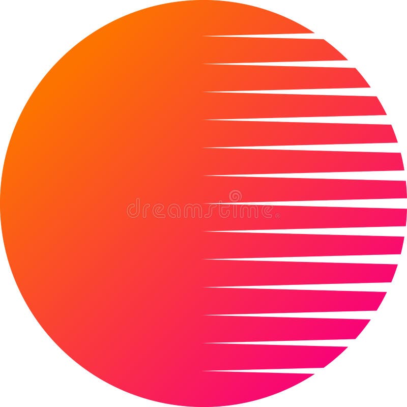 Abstract Circle and Rays Logo Illustration in Trendy and Minimal Style ...