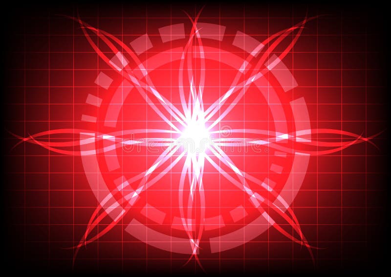 Abstract Circle on Red Light Ray Effect Technology Stock Vector ...