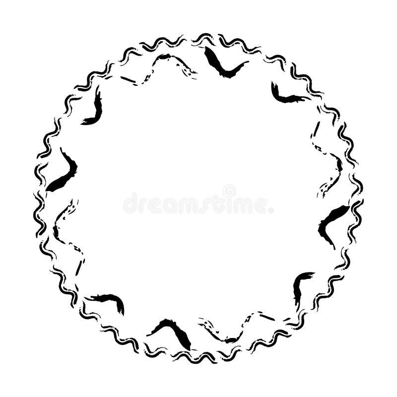 Abstract Circle Round Grunge Border Frame Ring for Decoration Ornament ...