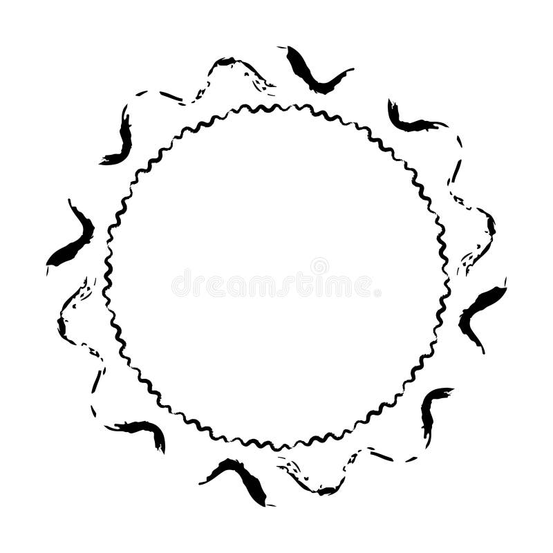 Abstract Circle Round Grunge Border Frame Ring for Decoration Ornament ...