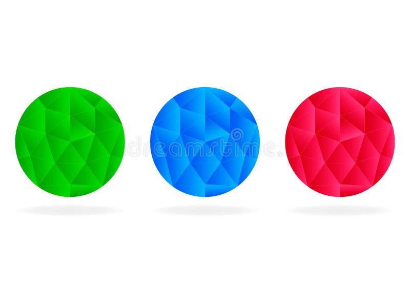 Abstract Circle Set, Low-poly Vector Logo Stock Vector - Illustration ...