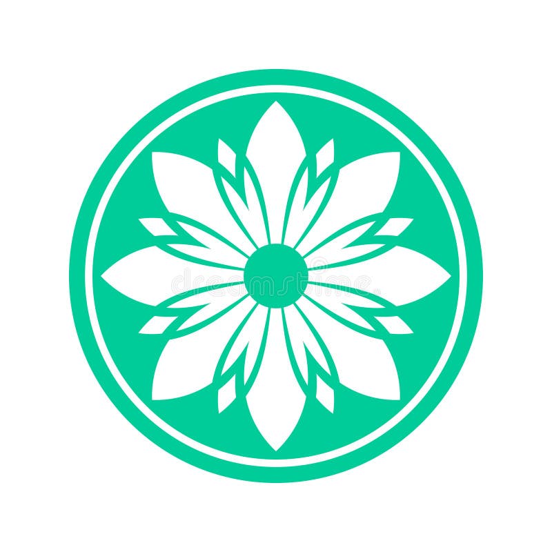 Abstract Circle Shape Flower Icon. Round Green Design Element Stock ...