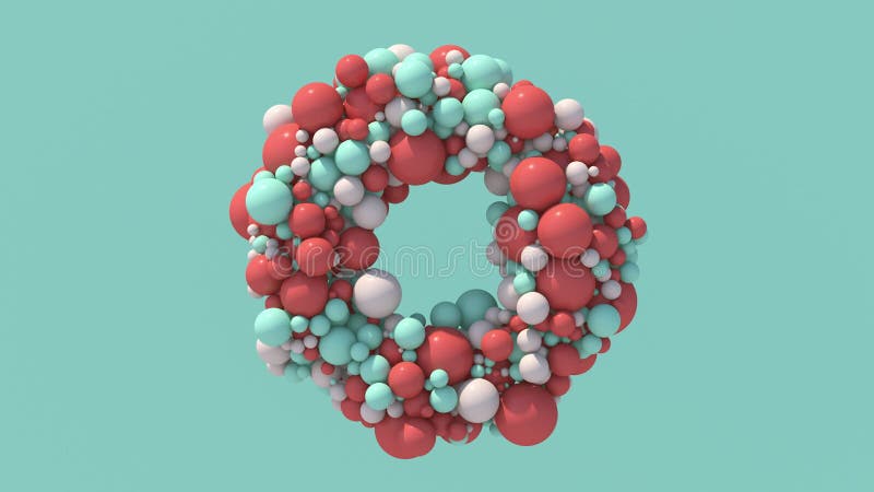 Abstract Circle Shape. Group of Colorful Morphing Balls. Mint Blue ...