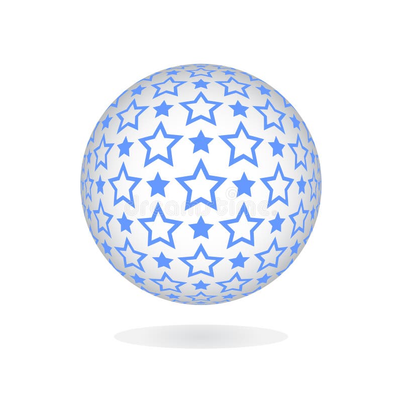 Blue Stars Pattern on Circle Spherical Design Element Stock Vector ...
