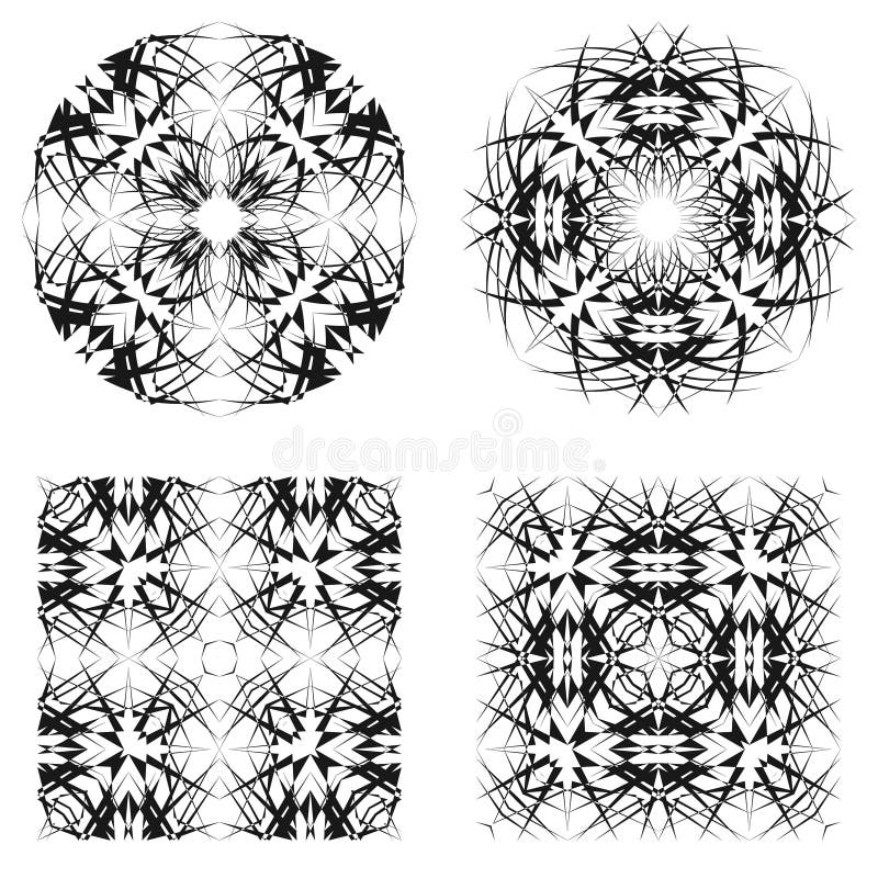 Abstract Circle and Square Patterns. Stock Vector - Illustration of ...