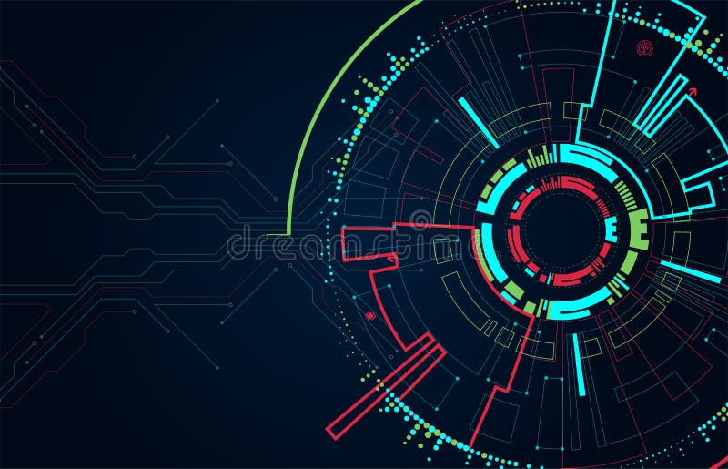 Abstract Circle Technology Concept. Circuit Board, High Computer Stock ...