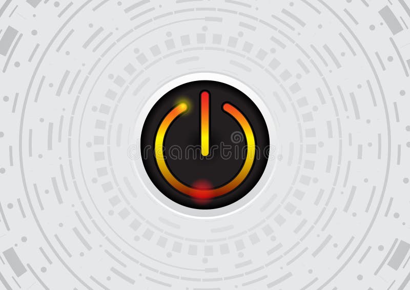 Abstract Circle Technology with Power Button Vector Illustration Stock ...