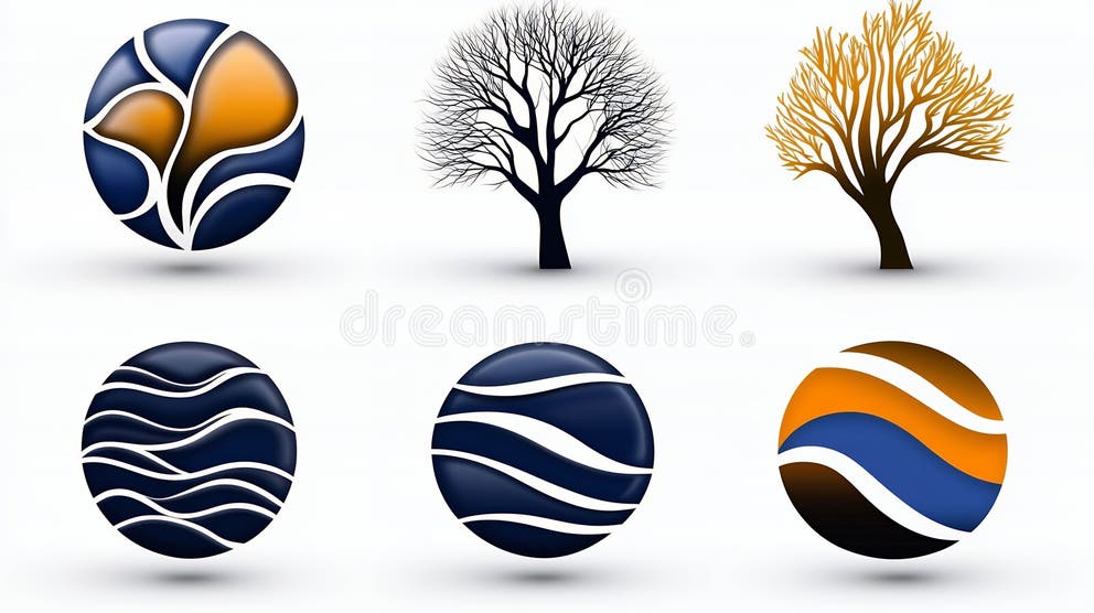 Abstract Circle and Tree Graphic Design Stock Illustration ...