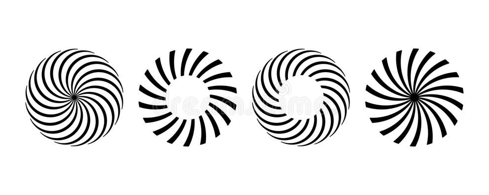 Abstract Circle Vector Set. Spiral Swirl Circle. Burst Radial Circle ...