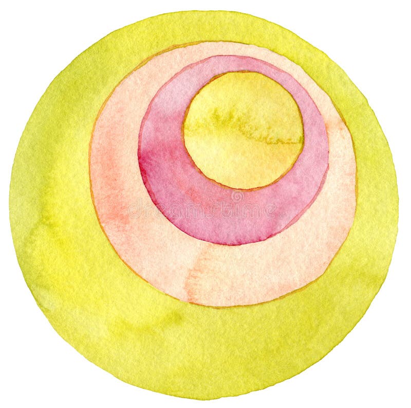 Abstract Circle Watercolor Painting Stock Illustration - Illustration ...