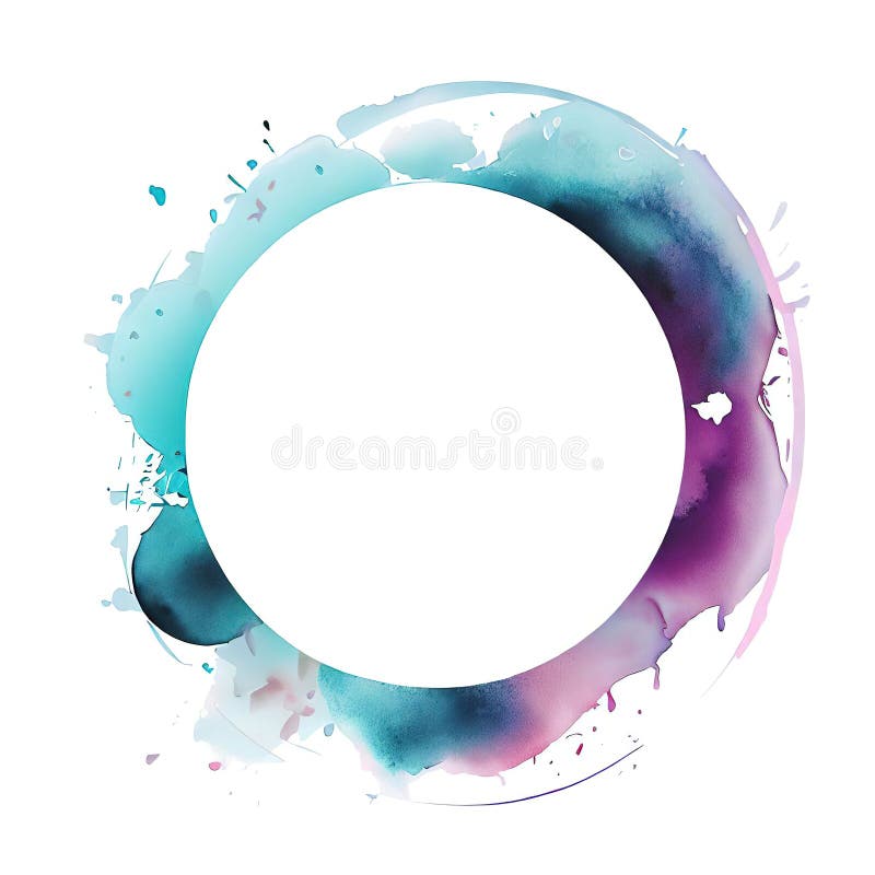 Abstract Circle Watercolor Splash, Graphic Design Frame with Text for ...