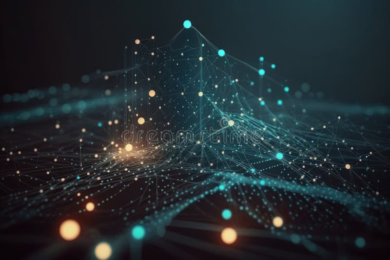 Abstract Circle Wave with Moving Dots. Flow of Particles. Cyber ...