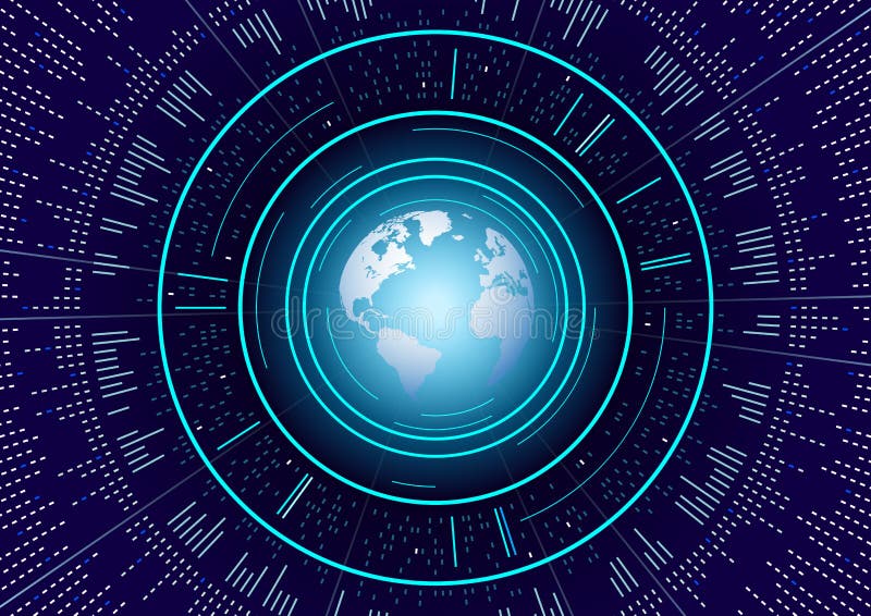 Abstract Circles Background with World Stock Vector - Illustration of ...