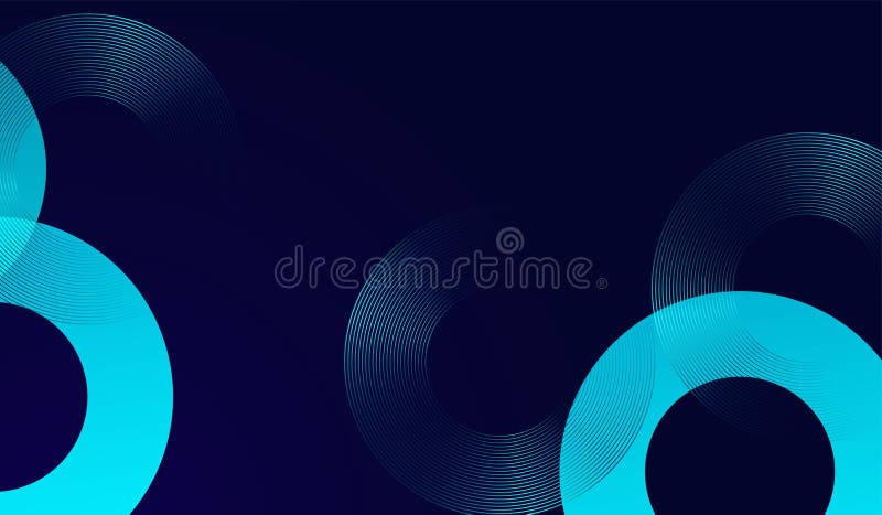 Abstract Circles Blue Modern Shapes on Dark Blue Background, the ...