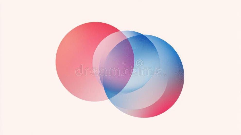 Abstract Circles Intersect with Gradient Colors, Minimalist Design ...