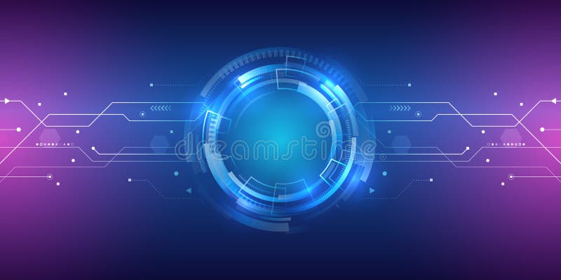 Abstract Circles and Lines Futuristic Concept. Data Transfer and ...