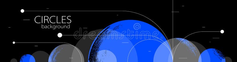 Abstract Circles and Lines Vector Background, Geometric Composition ...