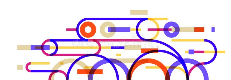 Abstract Circles and Lines Vector Background, Geometric Composition ...