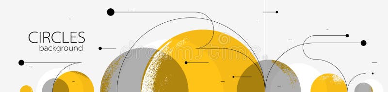 Abstract Circles and Lines Vector Background, Geometric Composition ...