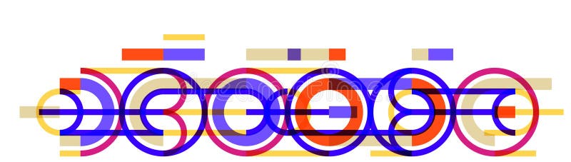 Abstract Circles and Lines Vector Background, Geometric Composition ...