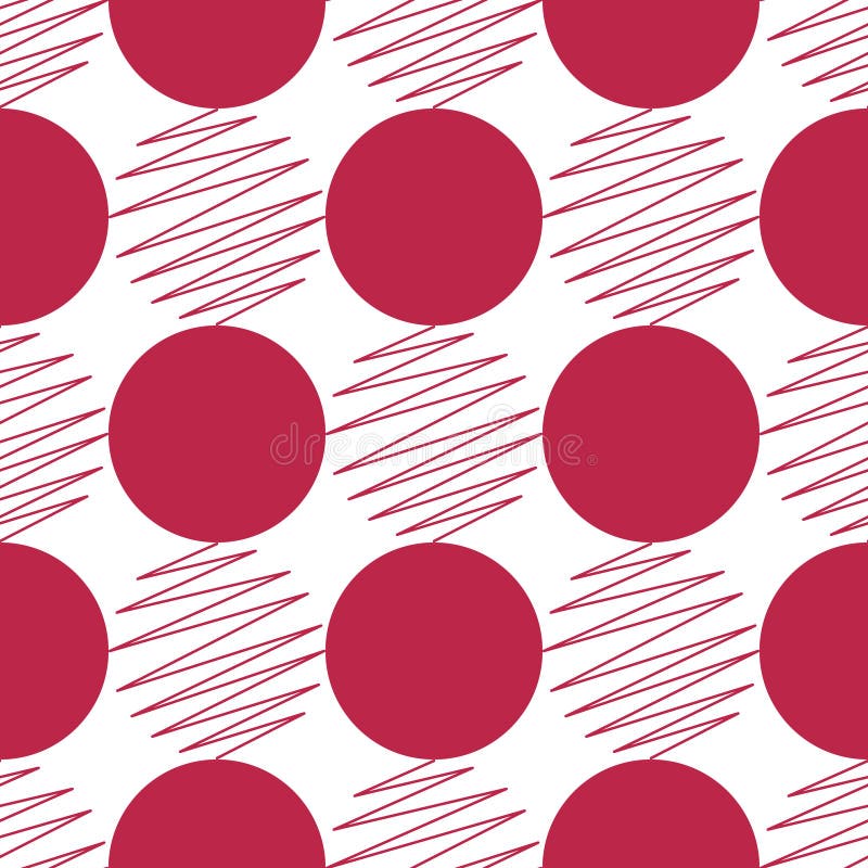 Abstract Circles. Seamless Vector Pattern. Magenta Color Ring Figures ...