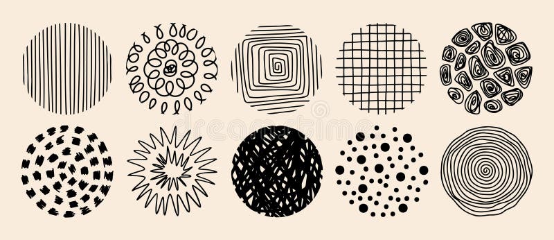 Abstract Circles for Social Media with Pattern Set. Modern Round ...