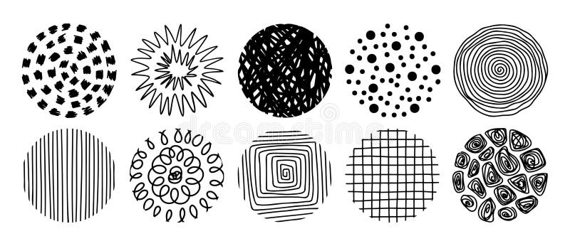 Abstract Circles for Social Media with Pattern Set. Modern Round ...