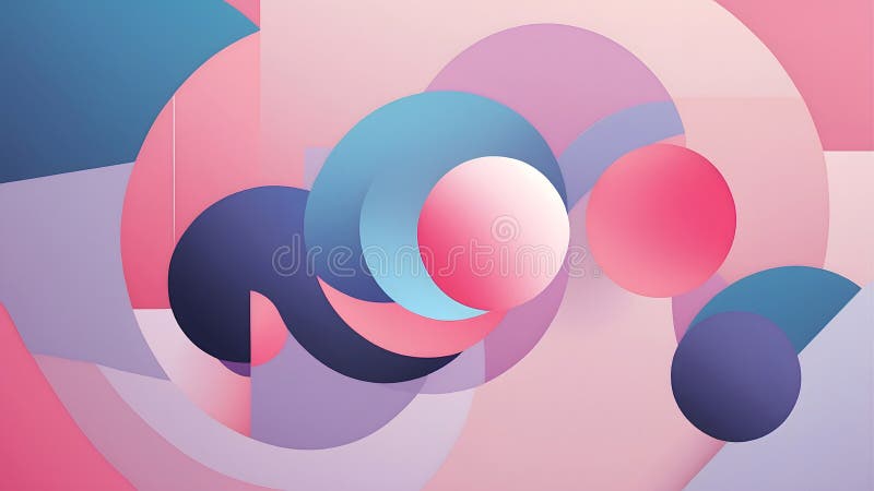 Abstract Circles on a Soft Pink Background Stock Illustration ...
