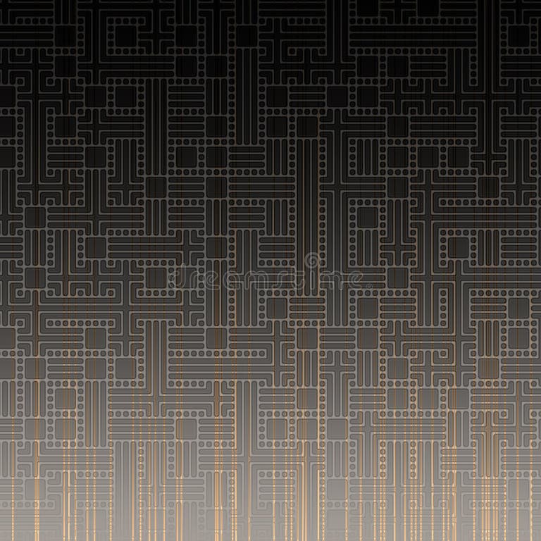Abstract Black Gold Circuit Board Design Stock Illustrations – 761 ...