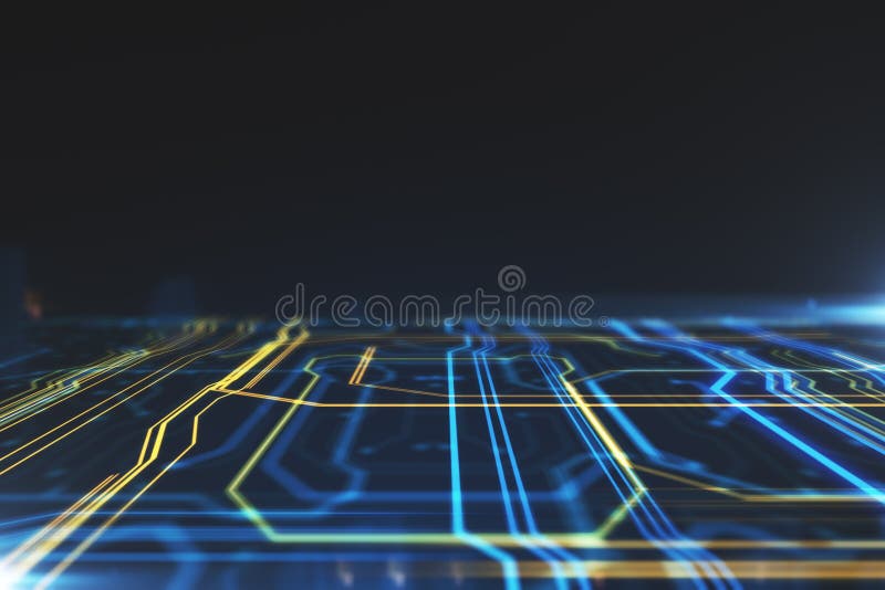 Abstract circuit backdrop stock illustration. Illustration of glowing ...