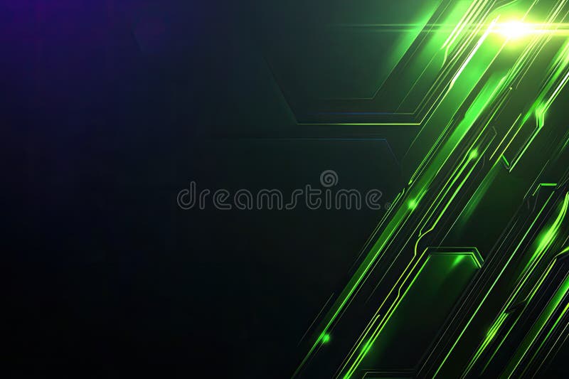 Neon Green Tech Abstract stock illustration. Illustration of technology ...