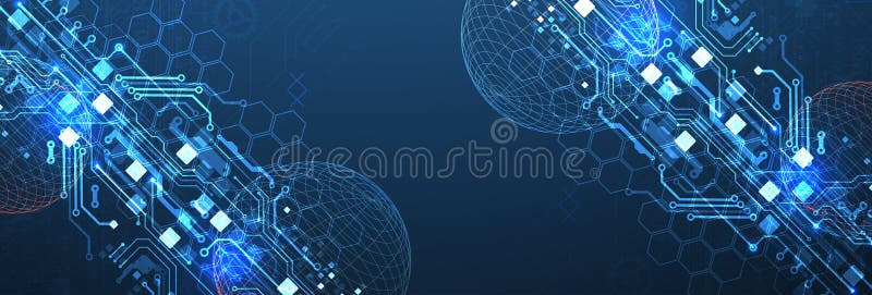 Abstract Circuit Board Background with Sphere. Hi-tech Digital ...