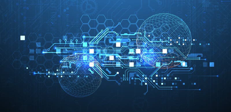 Abstract Circuit Board Background with Sphere. Hi-tech Digital ...