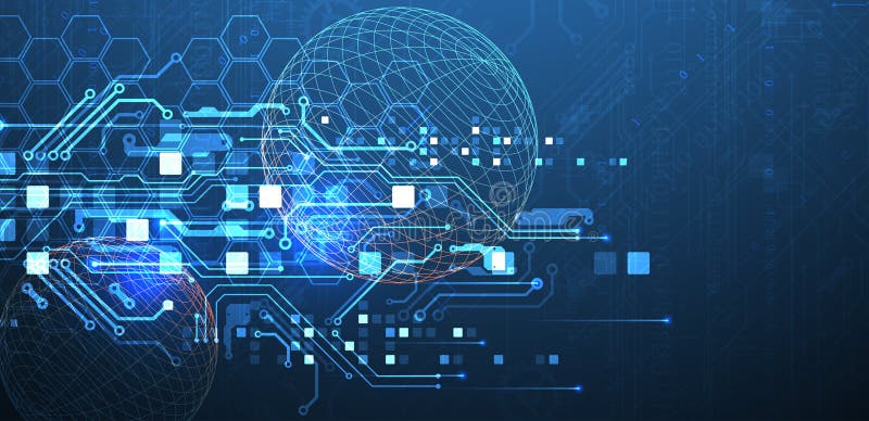 Abstract Circuit Board Background with Sphere. Hi-tech Digital ...