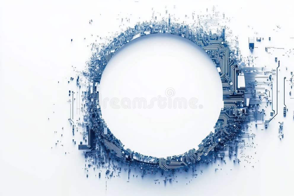 Abstract Circuit Board Circle Digital Technology Design Stock ...